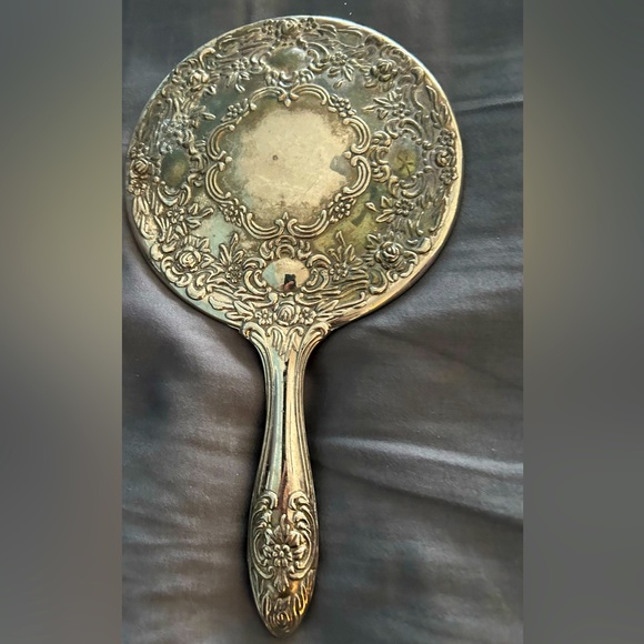 Accessories | Vintage Silver Plated Antique Hand Held Mirror | Poshmark